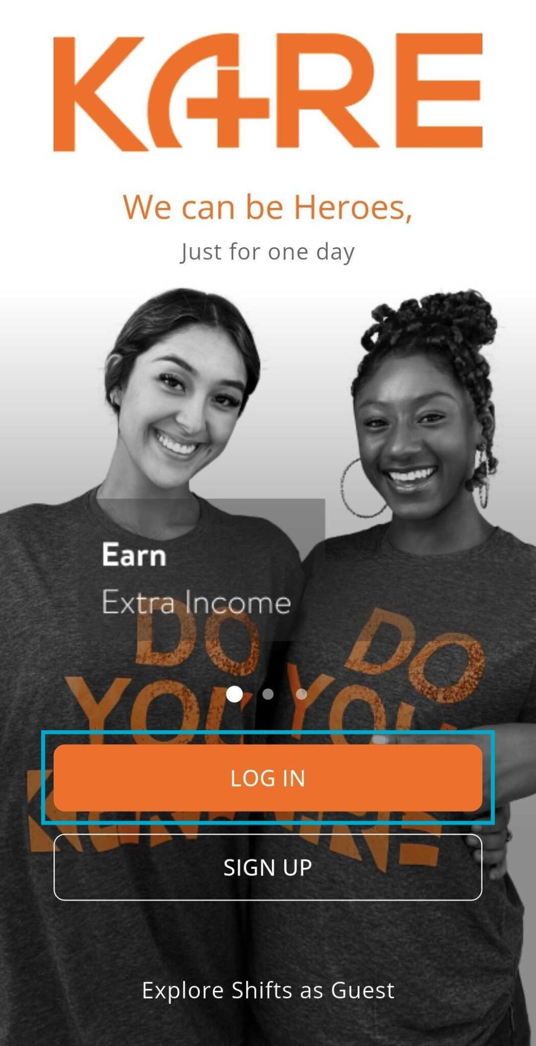 Logging into KARE Heroes - KARE